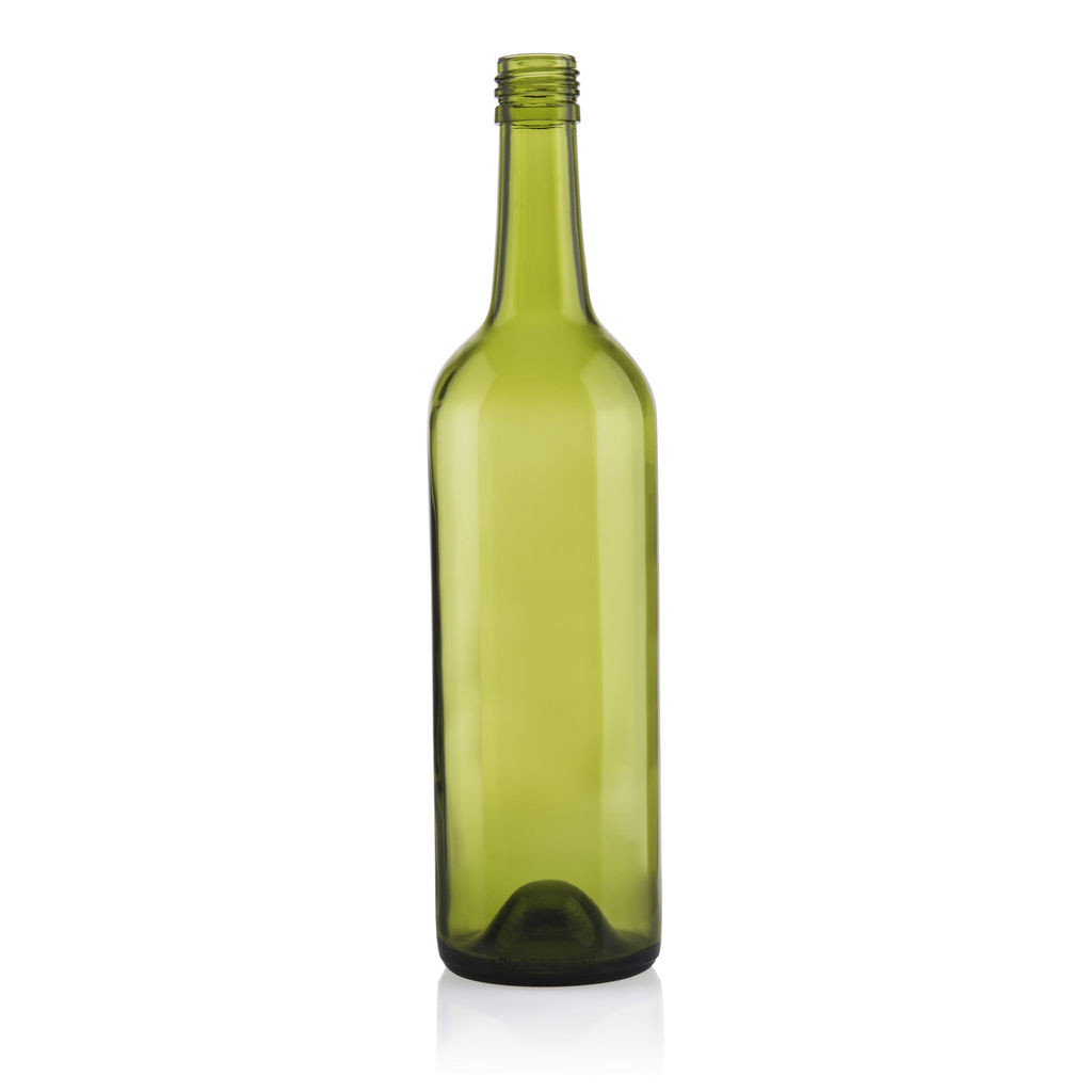 750ml French Green Glass Punted Claret Bottle BVS Finish - Plasdene ...