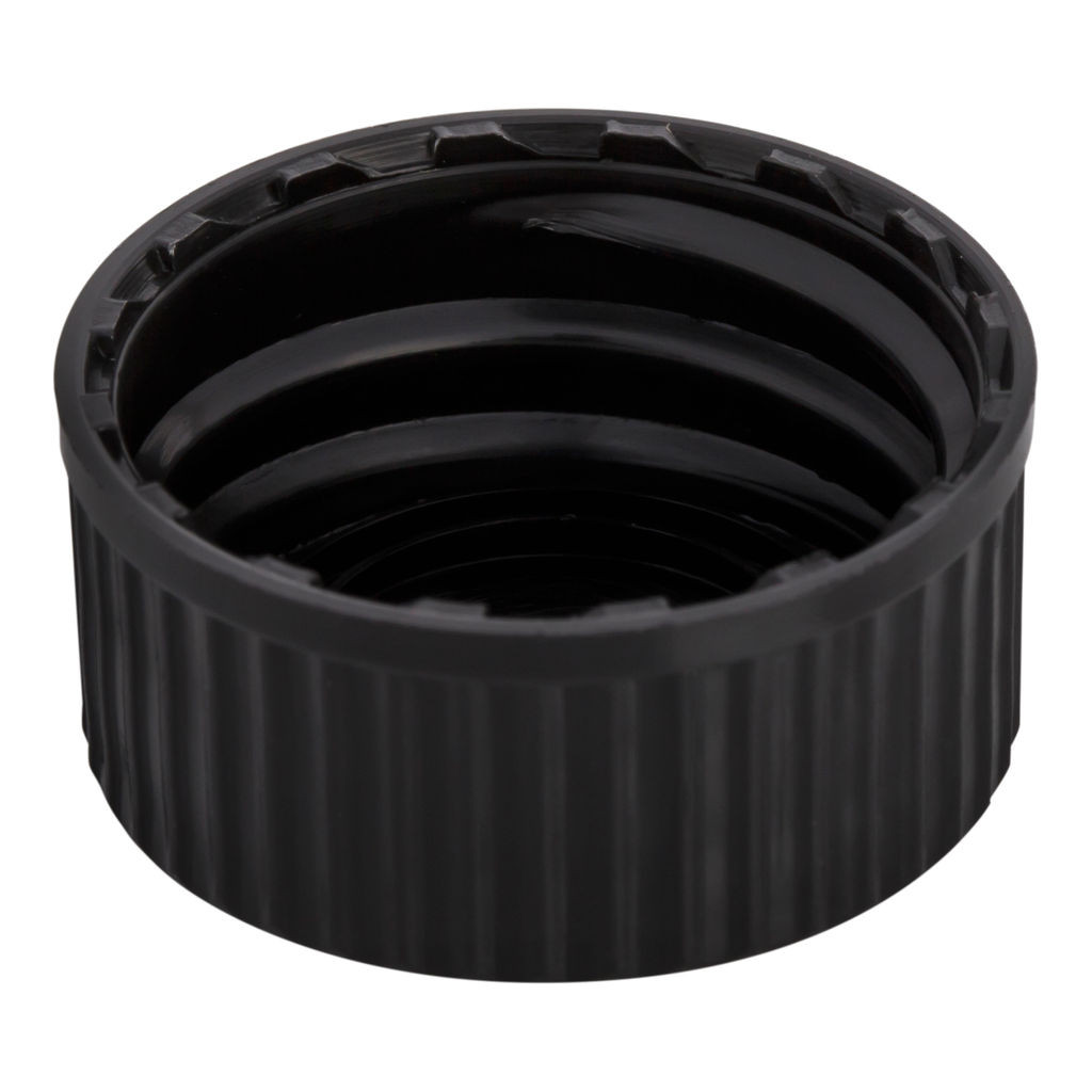 20mm Black Plastic Screw Cap - Plasdene Glass-Pak Pty Ltd