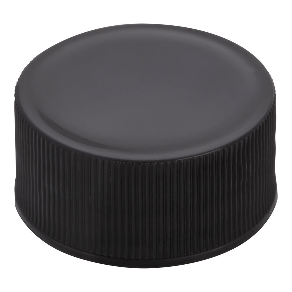 28mm Black Plastic Screw Cap with Liner - Plasdene Glass-Pak Pty Ltd