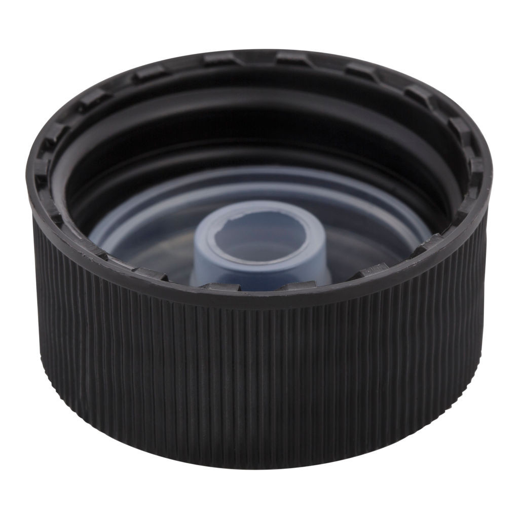 28mm 410 Black Plastic Snap & Screw Cap with Pourer Plug - Plasdene ...