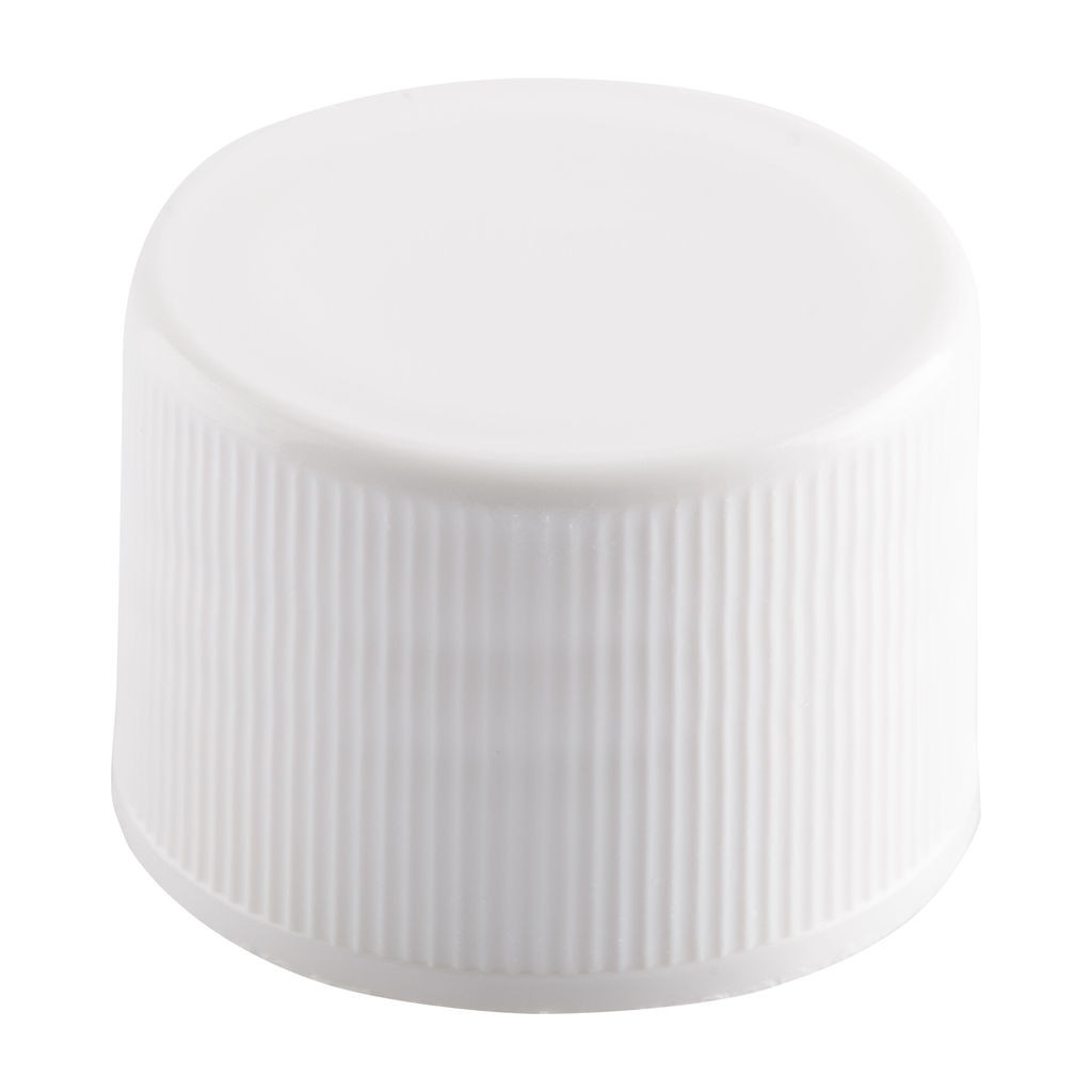 28mm 410 White Plastic Flat Top Screw Cap with Liner - Plasdene Glass ...