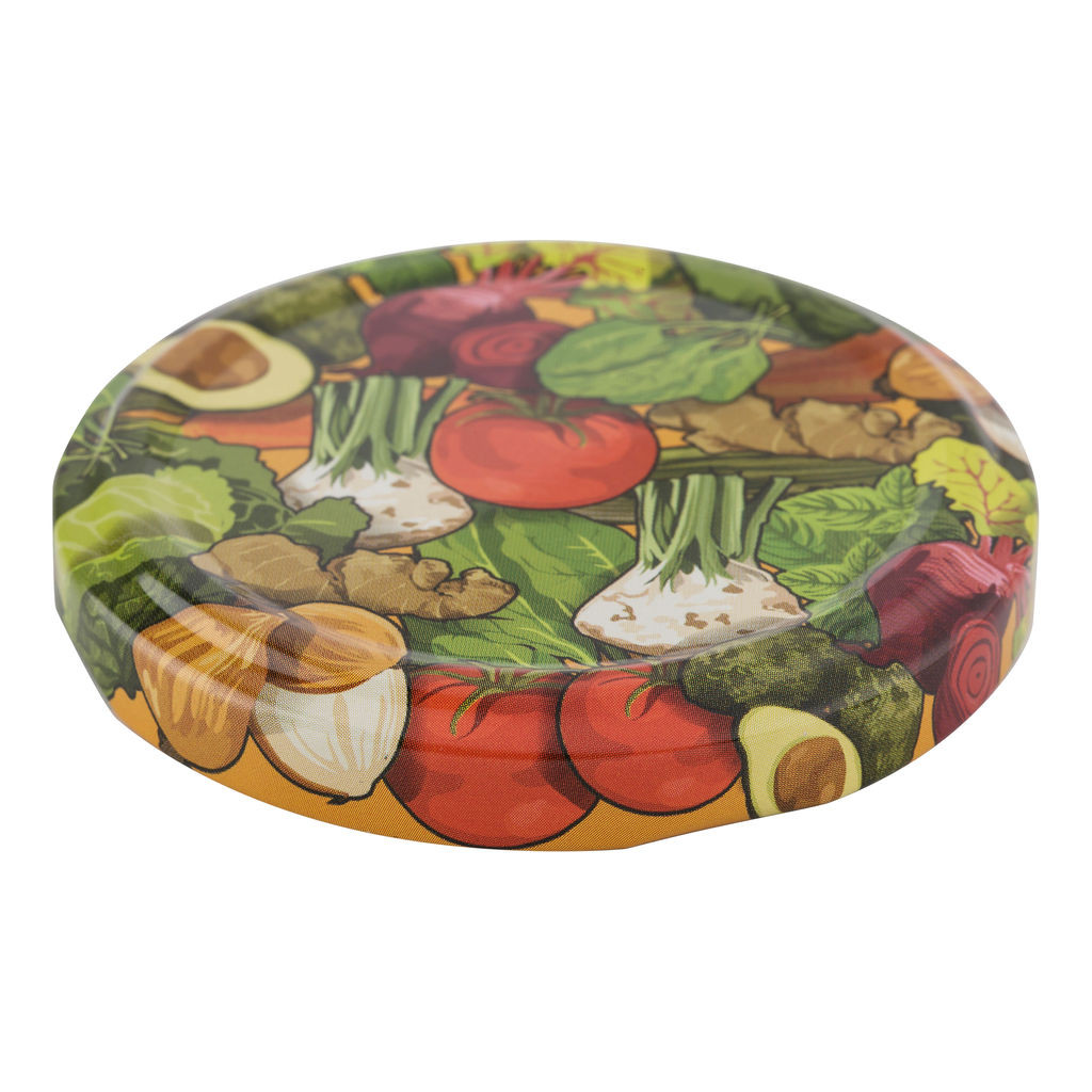 63mm Vegetable Print Metal RTS Twist Cap - Plasdene Glass-Pak Pty Ltd