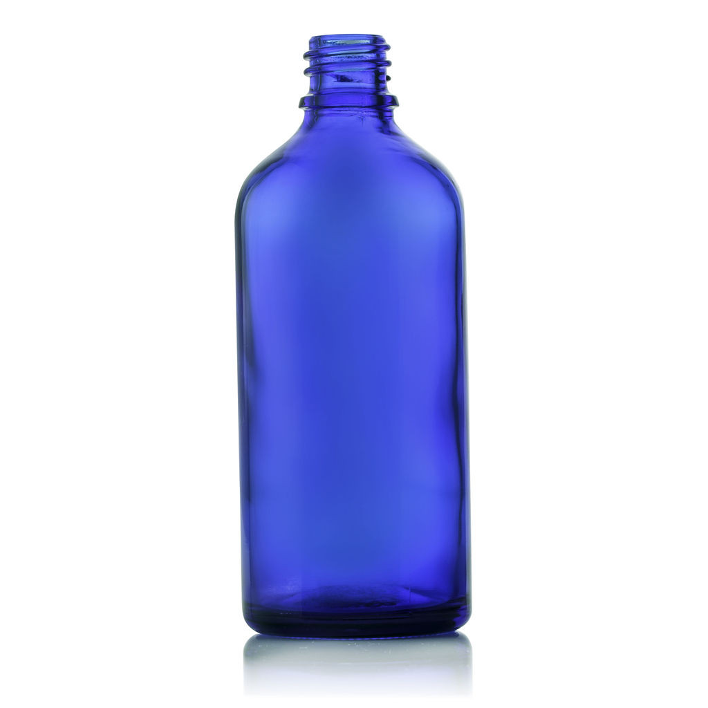 100ml Blue Glass Drop Dispensing Bottle 18mm T/E Finish - Plasdene ...