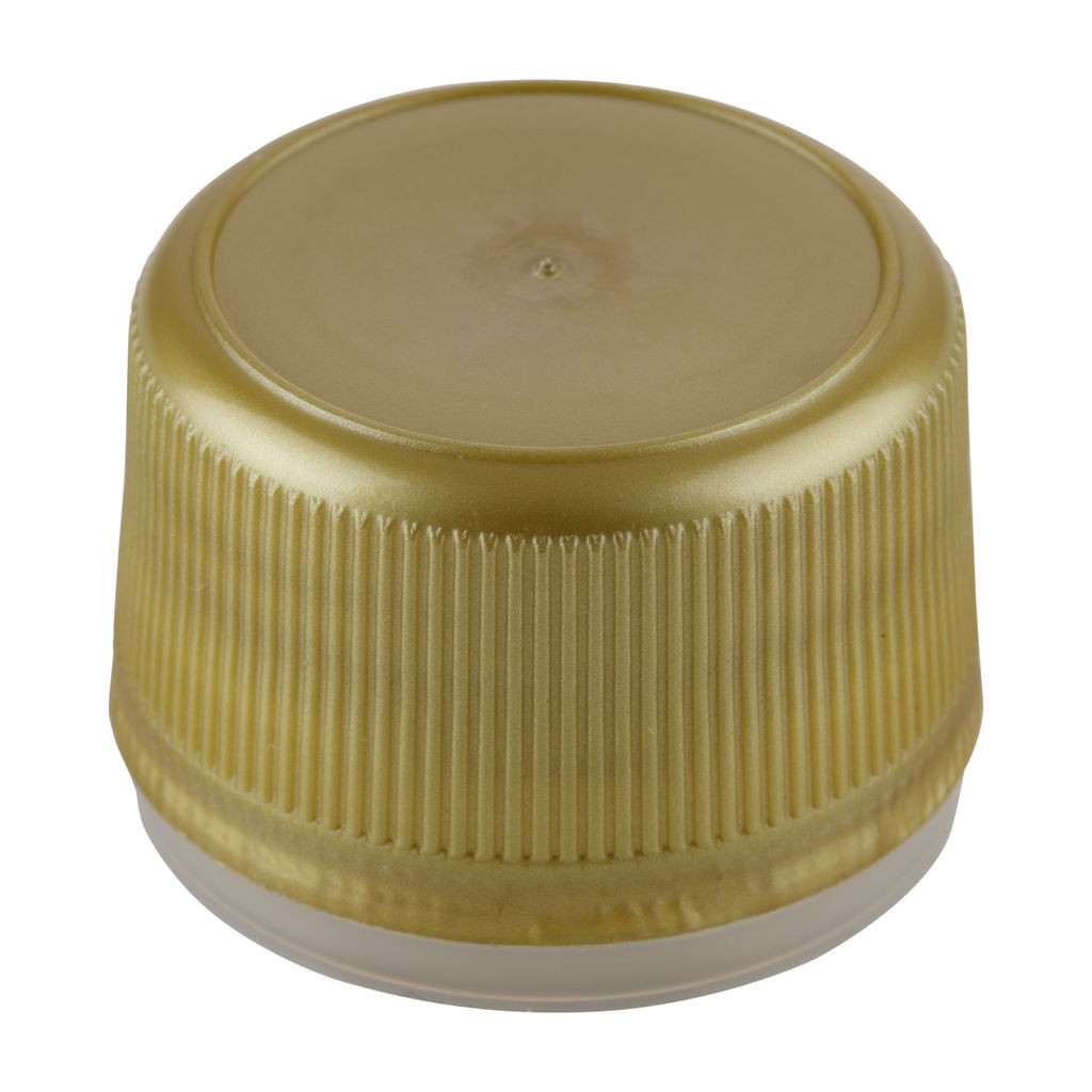 24mm Gold Plastic Tamper Evident Cap - Plasdene Glass-Pak Pty Ltd