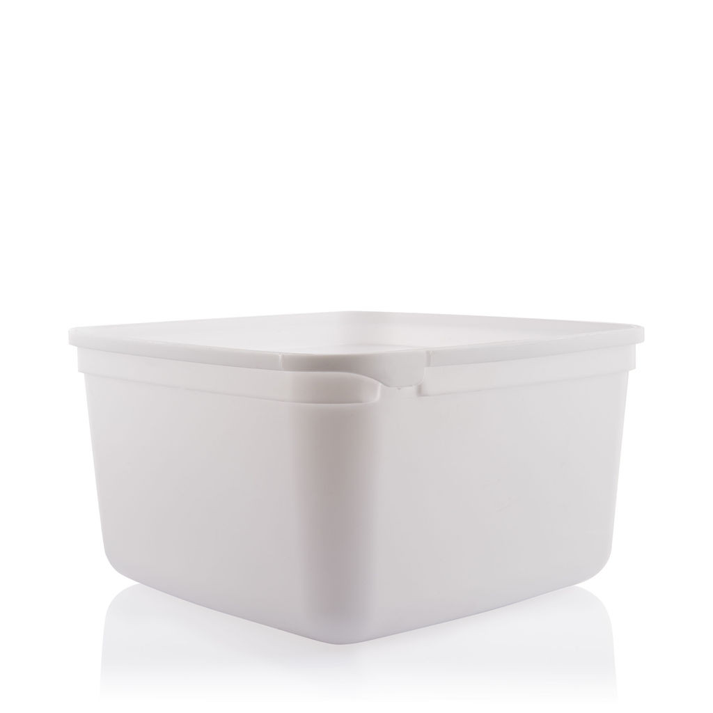 2Ltr White Plastic Square Ice Cream Tub T/E Finish - Plasdene Glass-Pak ...