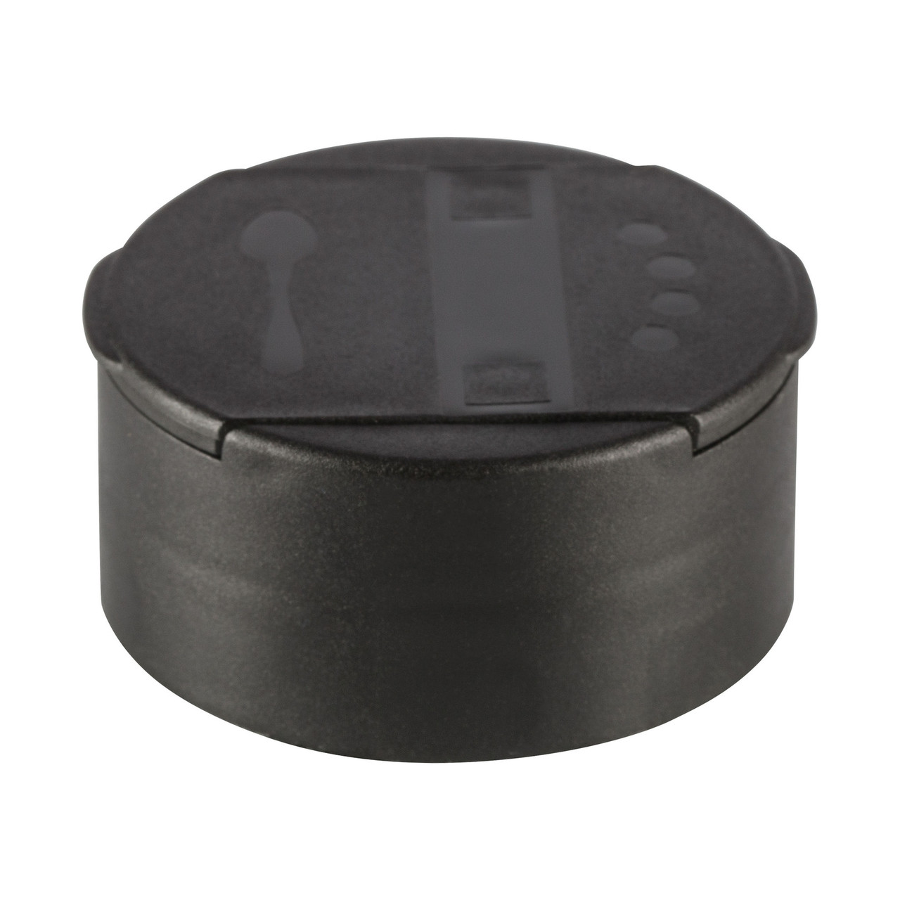41mm Black Plastic 4-Hole Shaker & Spoon Dual Flip Top Cap with Liner ...