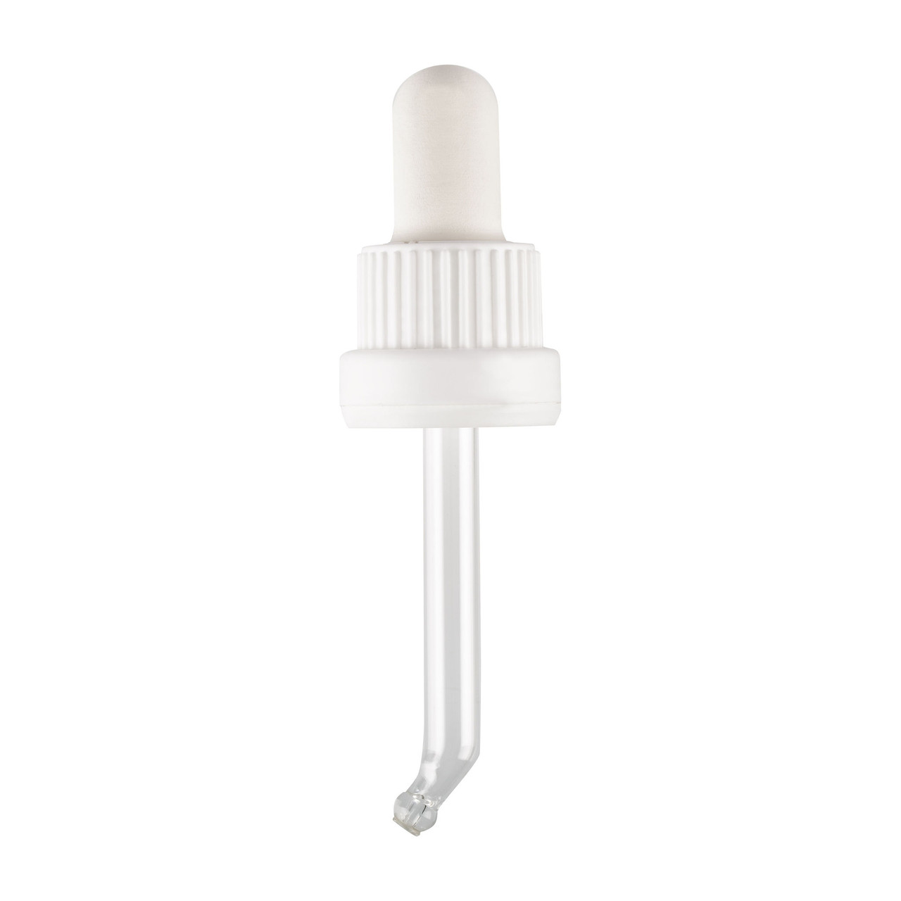 18mm White Plastic T/E Dropper Cap 67mm Glass Bent Bulb Pipette ...
