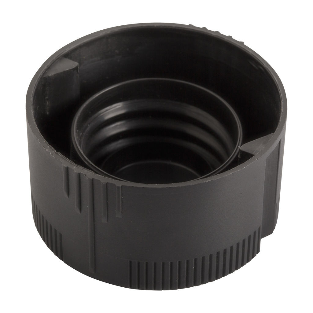 28mm Black Plastic Squeeze & Turn Lock Cap - Plasdene Glass-Pak Pty Ltd