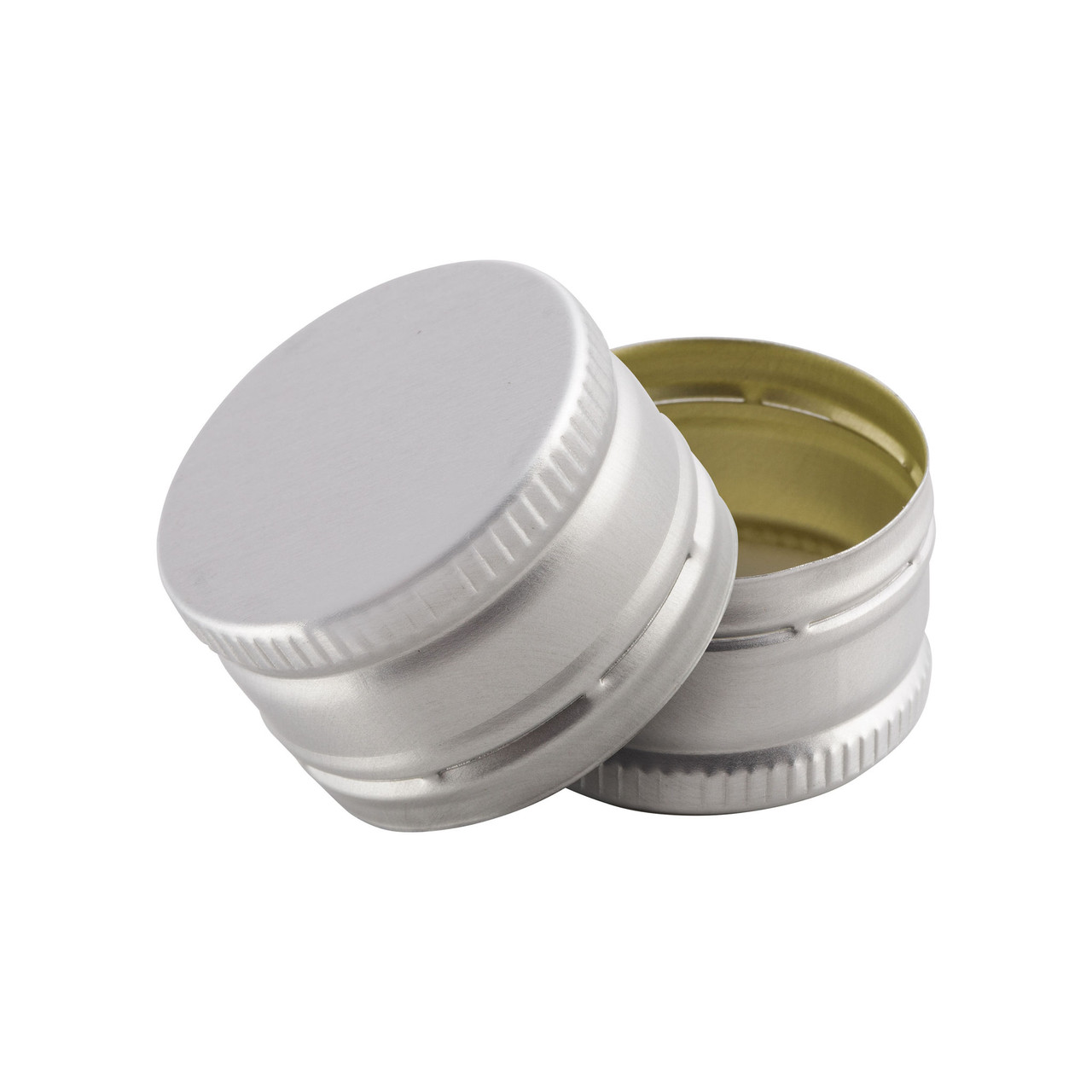 28mm Silver Aluminium ROPP Cap with Liner - Plasdene Glass-Pak Pty Ltd