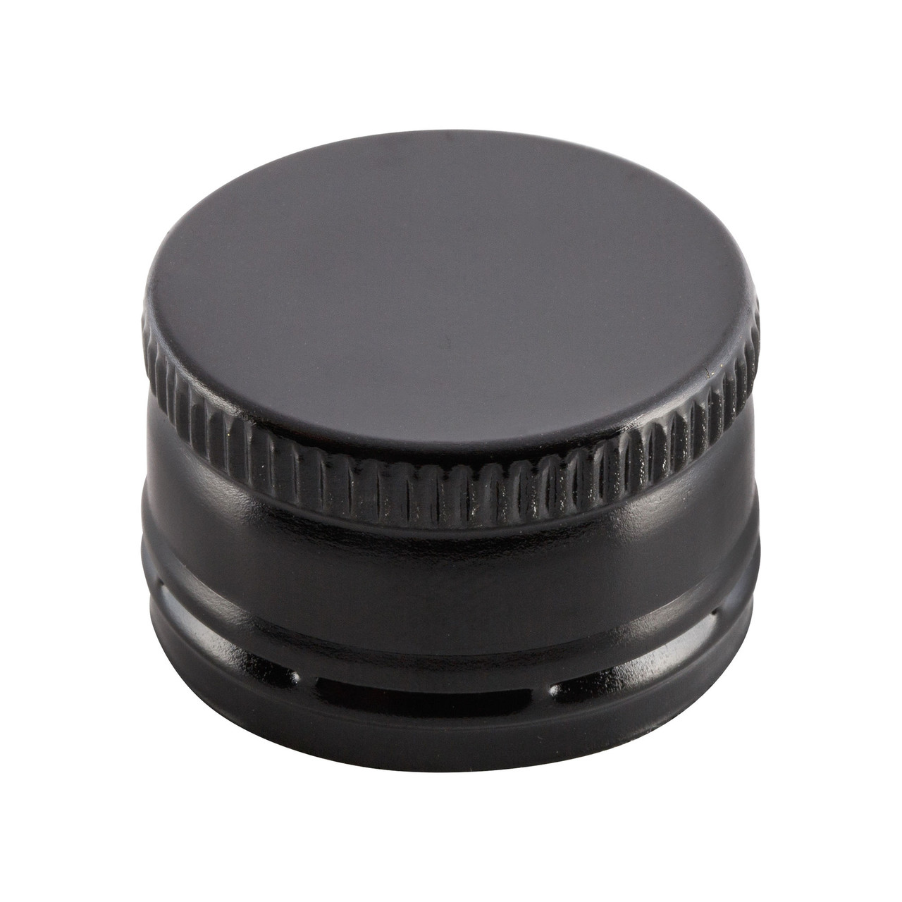 28mm Black Aluminium ROPP Cap with EPE Liner - Plasdene Glass-Pak Pty Ltd