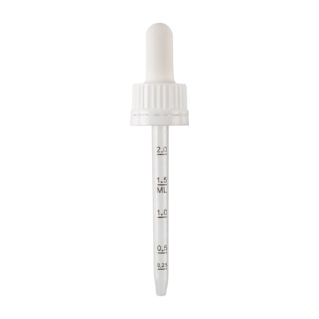 24mm White Plastic T/E Dropper Cap with 105mm Graduated Dropper ...