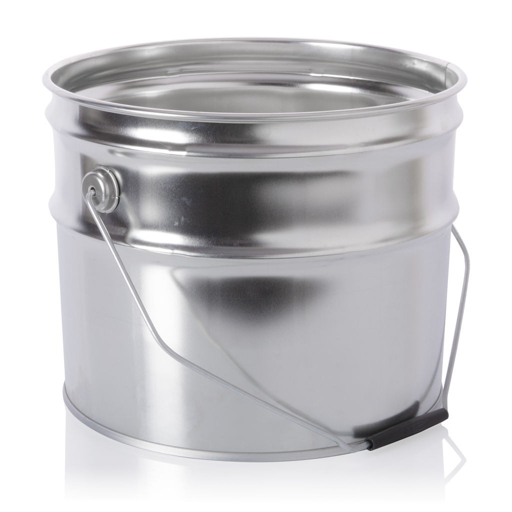 11Ltr Silver Plain Both Sides Tinplate Round DG Pail with Handle ...