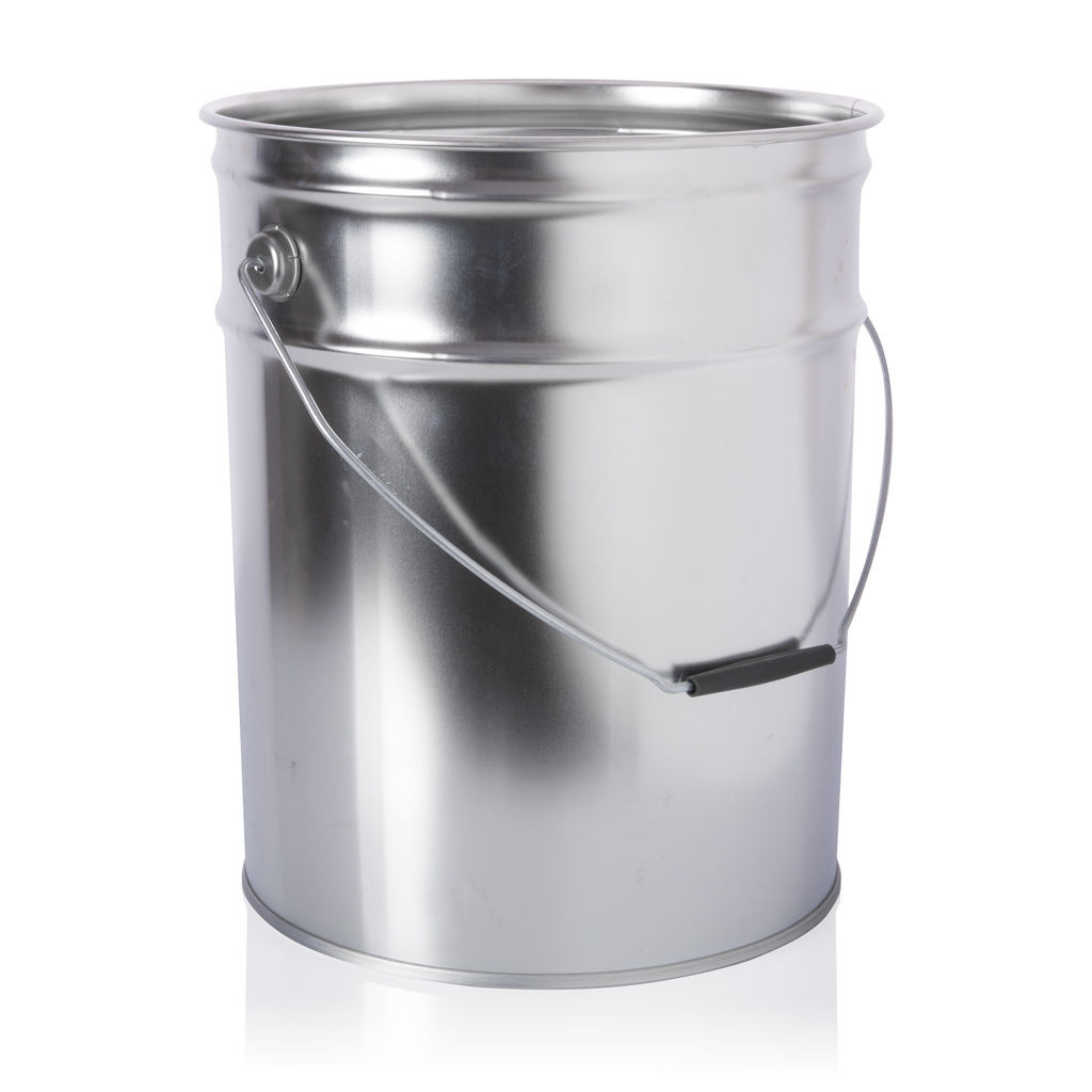20Ltr Silver Plain Both Sides Tinplate Round Pail with Handle ...