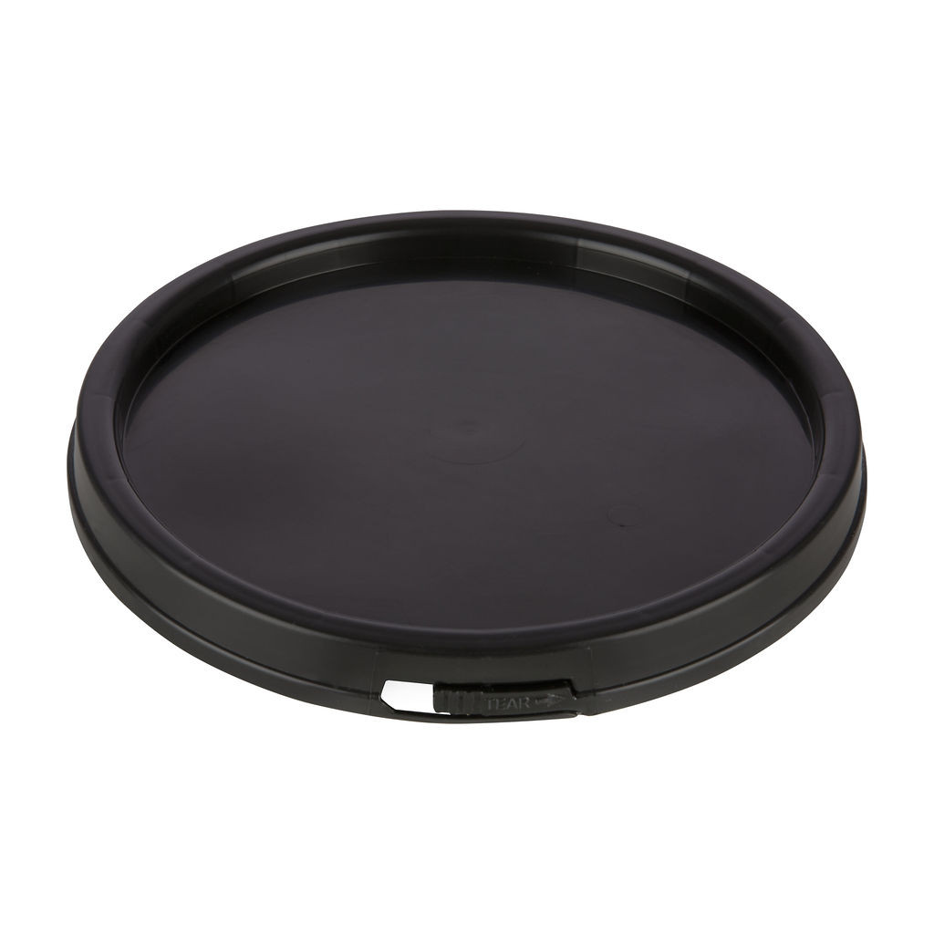 165mm Black Plastic Round T/E Lid - Plasdene Glass-Pak Pty Ltd