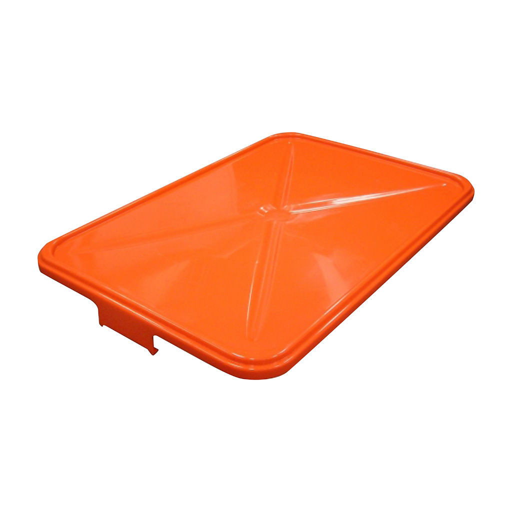 66Ltr Orange Plastic Solid Lug Box Lid - Plasdene Glass-Pak Pty Ltd