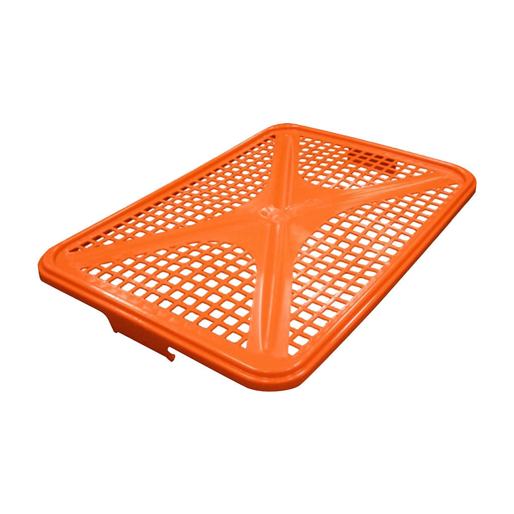 66Ltr Orange Plastic Vented Lug Box Lid - Plasdene Glass-Pak Pty Ltd