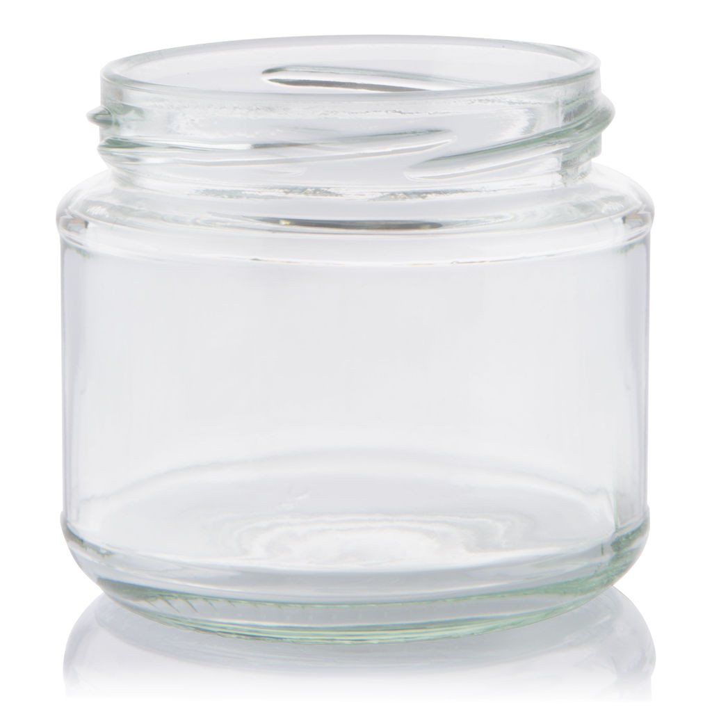 200ml Flint Glass Squat Panelled Food Jar 70mm Twist Finish - Plasdene ...