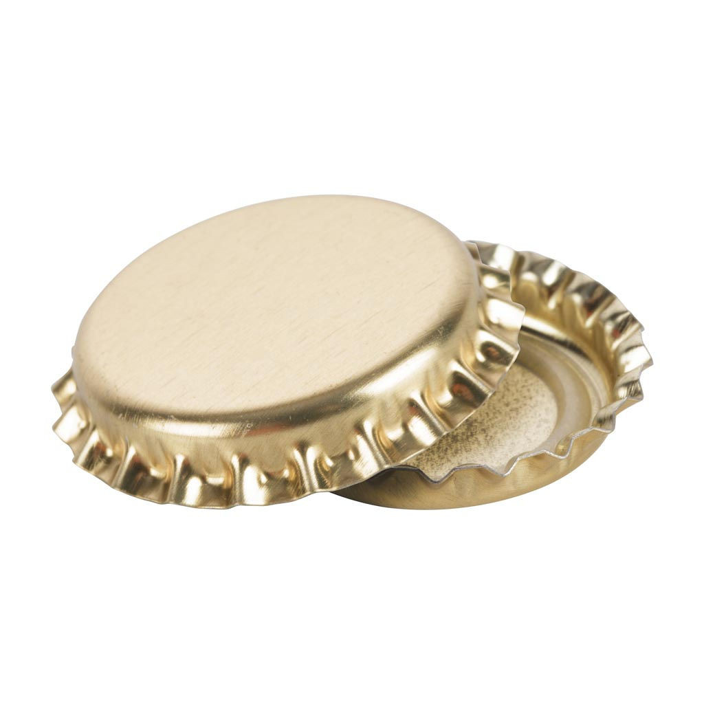 26mm Gold Metal Crown Seal Closure Universal Liner - Plasdene Glass-Pak ...