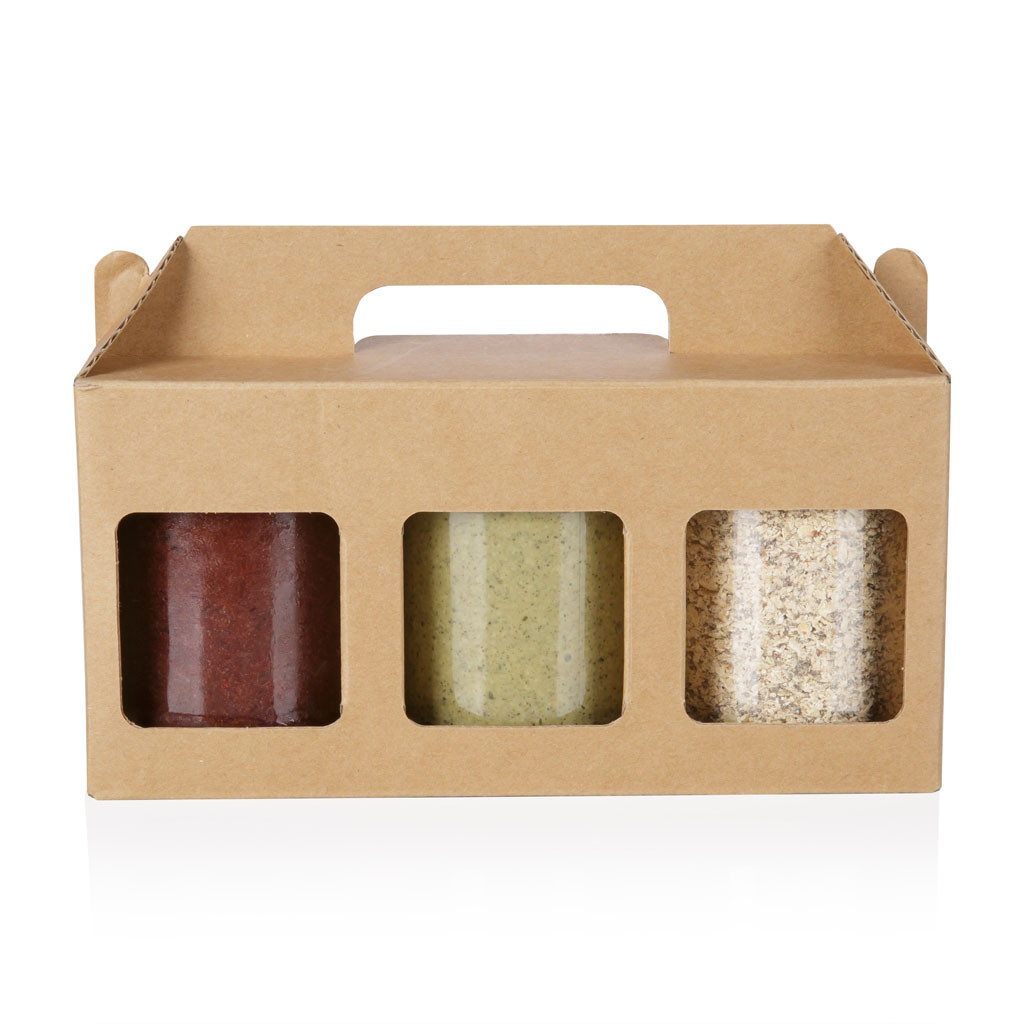 Triple 250ml Food Jar Brown Cardboard Carry Pack - Plasdene Glass-Pak ...