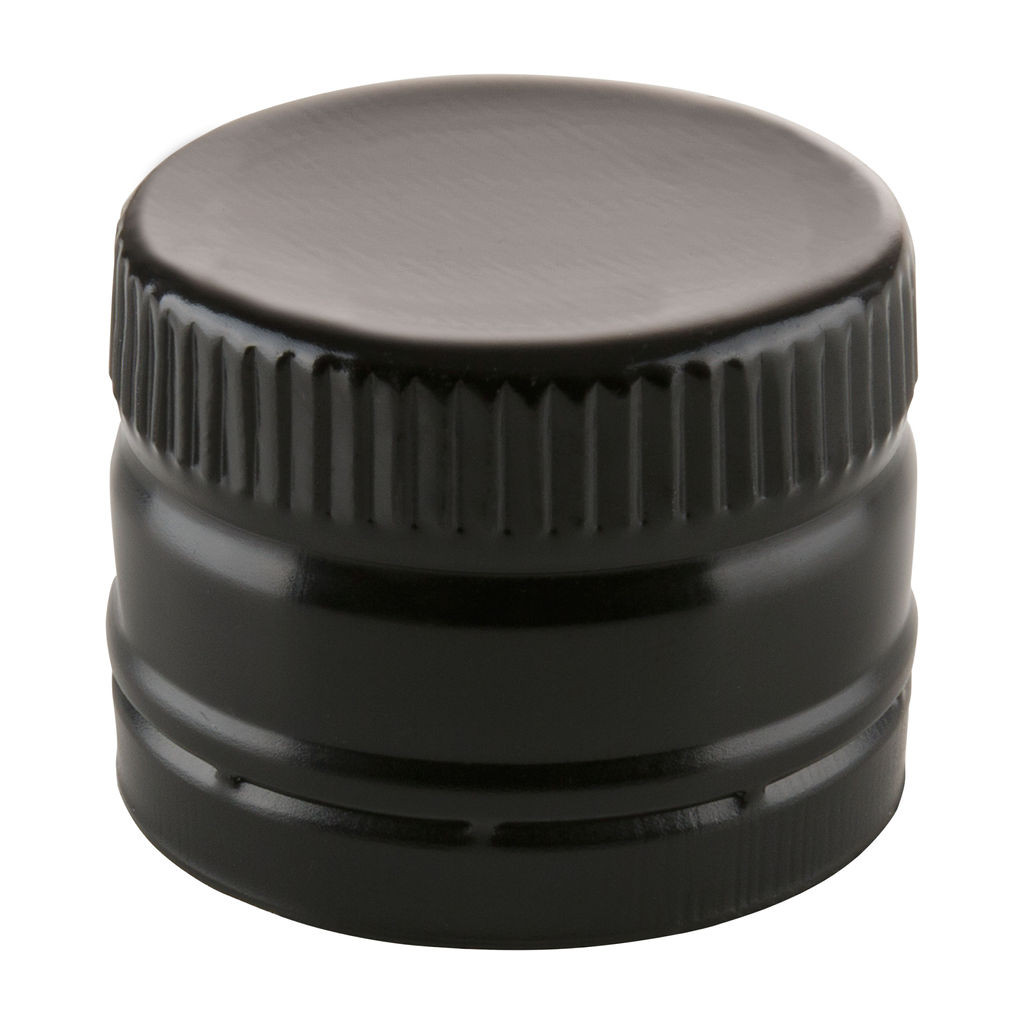 31.5mm Black Aluminium ROPP Cap with Pourer Plug - Plasdene Glass-Pak ...