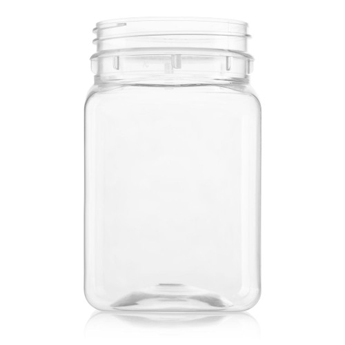 400ml Clear Plastic Square Food Jar 63mm T/E Finish - Carton - Plasdene ...