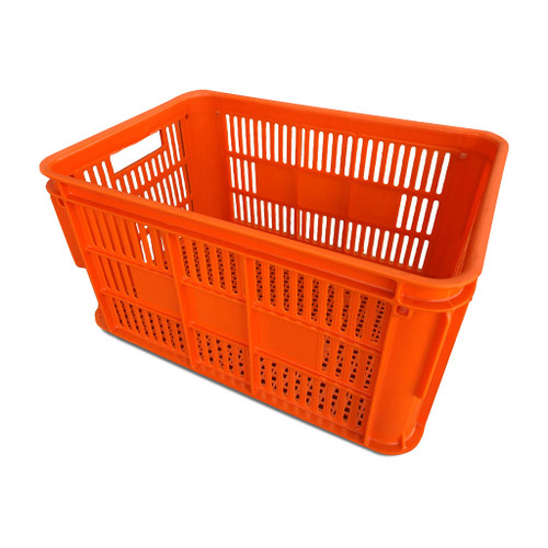 66Ltr Orange Plastic Vented Lug Box - Plasdene Glass-Pak Pty Ltd