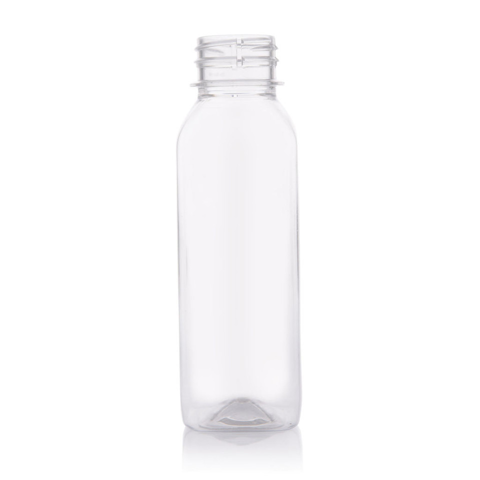 350ml Clear Plastic Square Beverage Bottle 38mm T/E Finish - Pallet ...