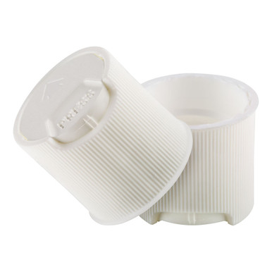 24mm 410 White Plastic Ribbed Disc Top Cap - Plasdene Glass-Pak Pty Ltd