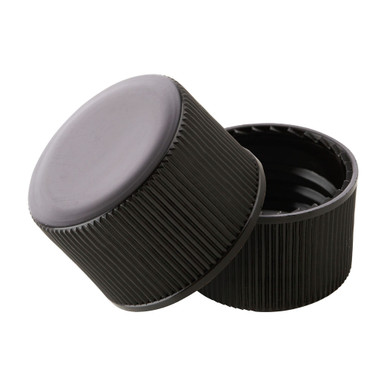24mm 410 Black Plastic Screw Cap with Liner - Plasdene Glass-Pak Pty Ltd