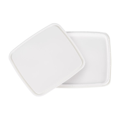 2Ltr White Plastic Square Ice Cream Tub Lid - Plasdene Glass-Pak Pty Ltd