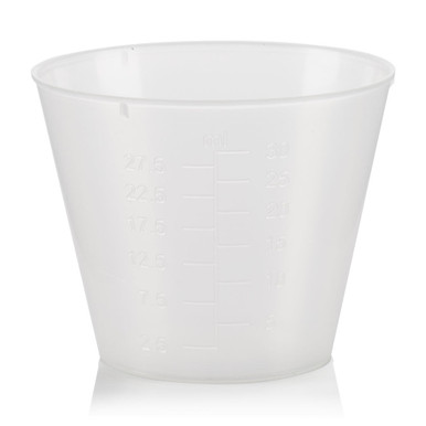 30ml Natural Plastic Measuring Cup - Carton - Plasdene Glass-Pak Pty Ltd