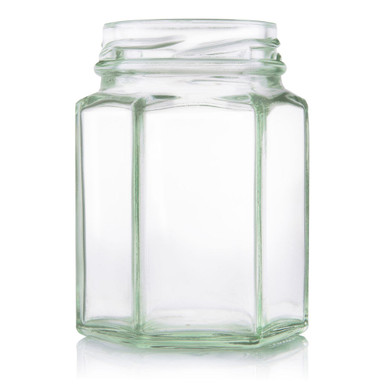 110ml Flint Glass Hex Food Jar 48mm Twist Finish - Plasdene Glass-Pak ...