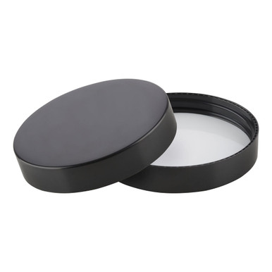 63mm Black Plastic Smooth Sided Screw Cap with Liner - Plasdene Glass ...