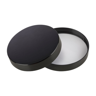 89mm Black Plastic Flat Lowline Screw Cap - Plasdene Glass-Pak Pty Ltd