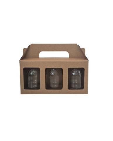 Triple Jar Brown Cardboard 3 Jar Display Carry Pack - Plasdene Glass ...