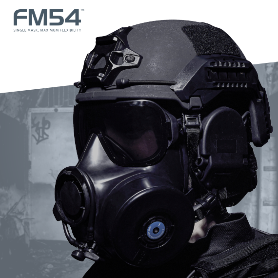 AVON PROTECTION FM54 RESPIRATOR TWINPORT GAS MASK ASSEMBLY