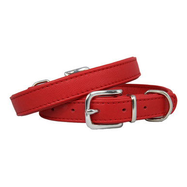Earthbound Double Leather Collar Red | Just for Pets