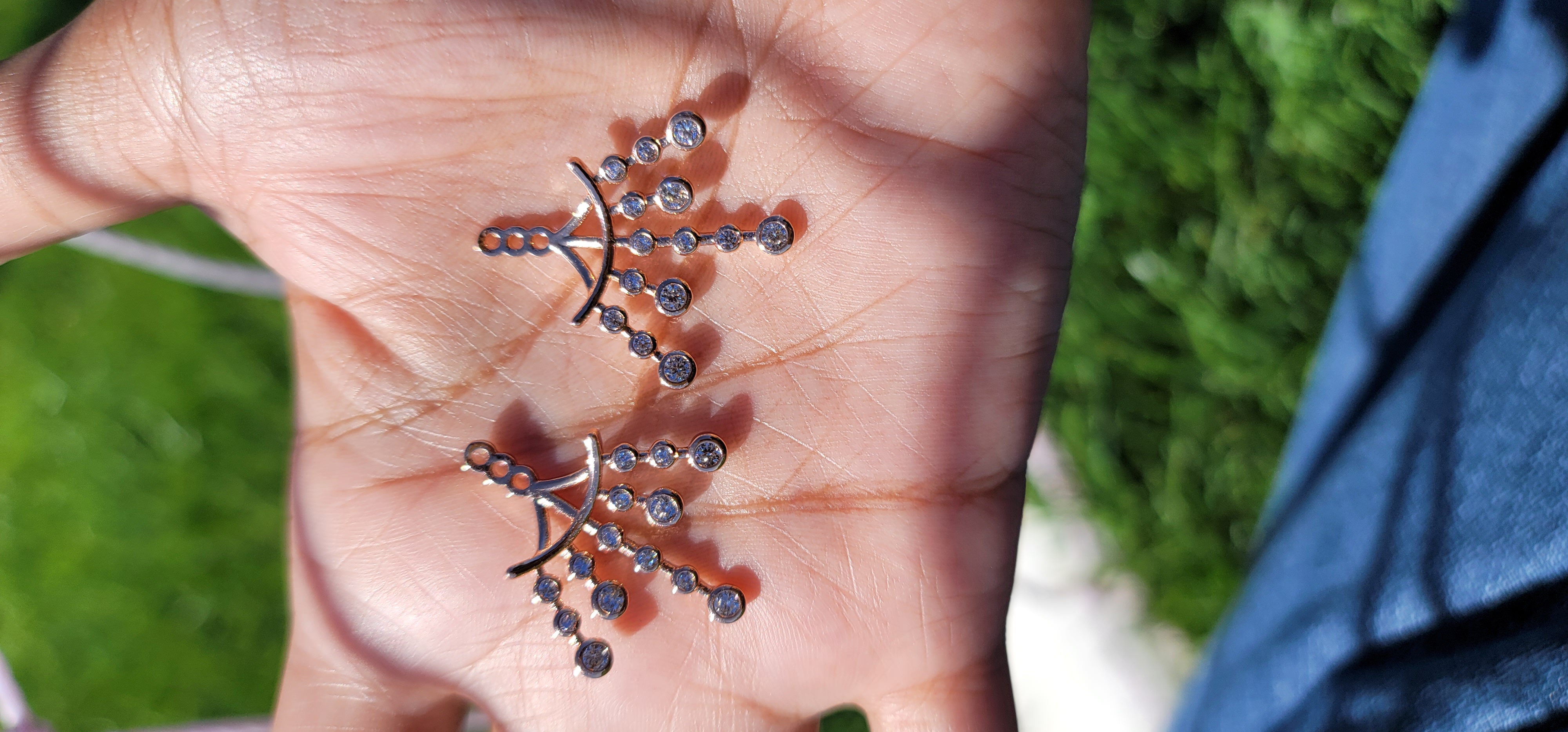 multi drip rose gold cz earring jacket