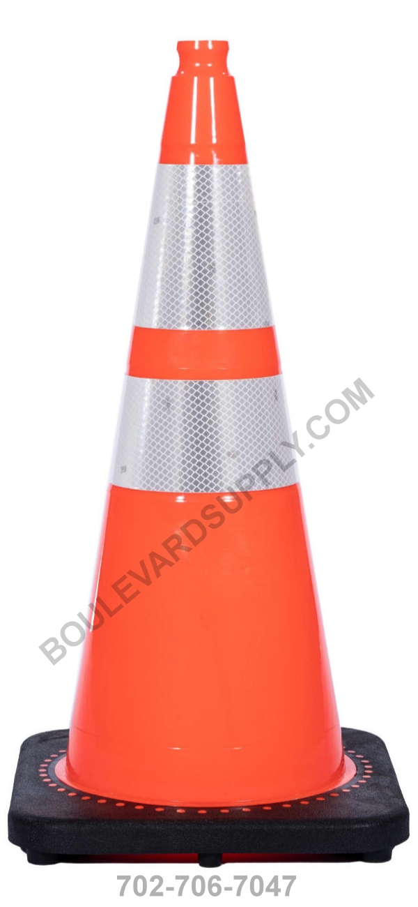 28 Inch Traffic Cones, 7 LB JBC PVC Safety Cones