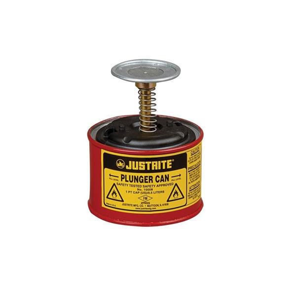Yellow Hazmat Justrite Yellow Steel 1 Gallon Plunger Can 10318 Justrite ...
