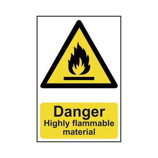 Safety Signs: Hazard Warnings Danger Highly Flammable Material - Tekni ...