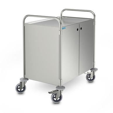 Hupfer Enclosed General Purpose Stainless Trolley w/ 2 Shelves - Total ...