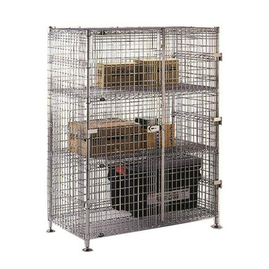 Chrome Wire Security Cage with 2-Intermediate Shelves 62" High - Total ...