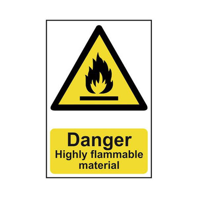 Safety Signs: Hazard Warnings Danger Highly Flammable Material - Tekni ...