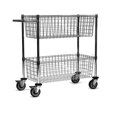 Chrome Wire ESD Mail Cart - Total Source