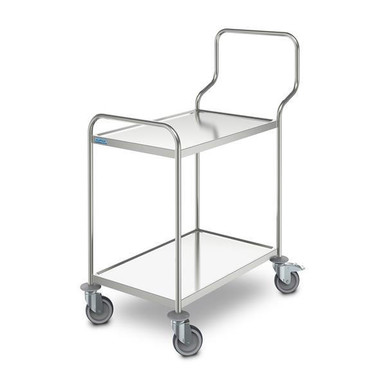 Hupfer Ergonomic General Purpose Stainless Trolley w/ 2 Shelves - Total ...
