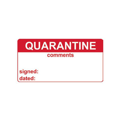 Quality Control Labels Quarantine - Total Source