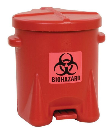 Eagle Plastic Biohazard Container for Safe Waste Disposal, Red
