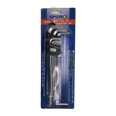 Spero Ballpoint Hex Keys Extra Long Imperial Set 9 Piece - Total Source