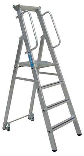 ZARGES Mobile Master Step Ladder with Double Handrails - Total Source